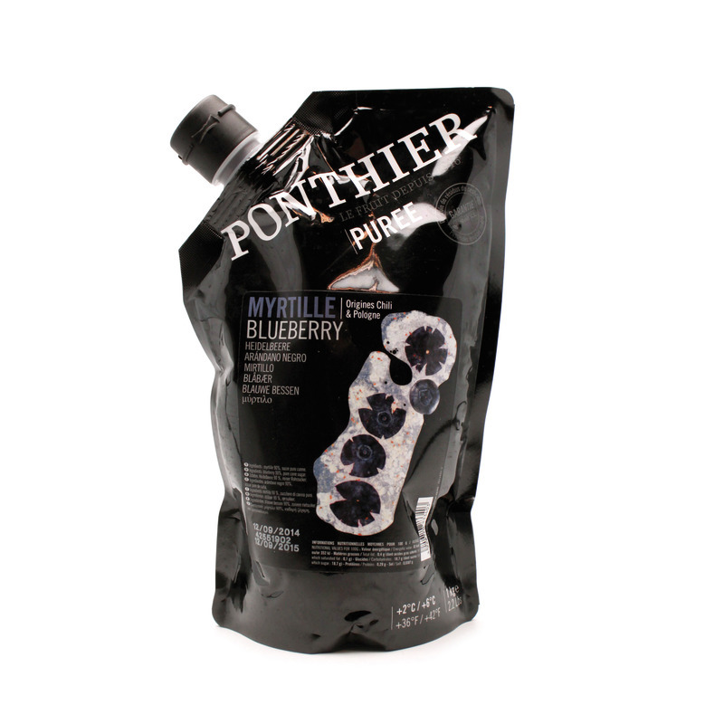 Purée de myrtille frais doypack 1kg Ponthier | Le Delas Rungis